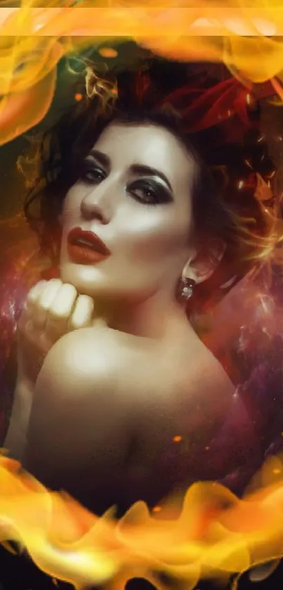 Fiery Portrait Art Wallpaper - free download