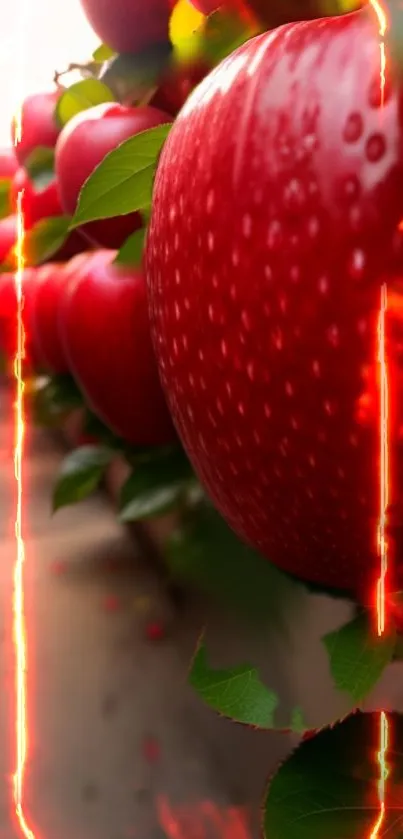 Fiery Red Apple Art - free download