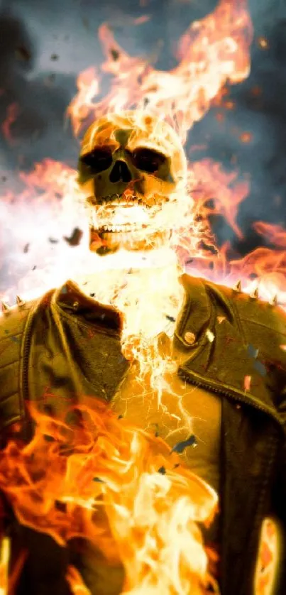 Fiery Skull Fantasy Art - free download