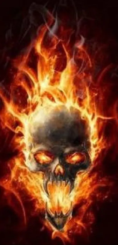 Fiery Skull Mobile Wallpaper - free download
