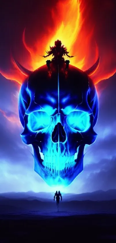Fiery Skull Phone Wallpaper - free download