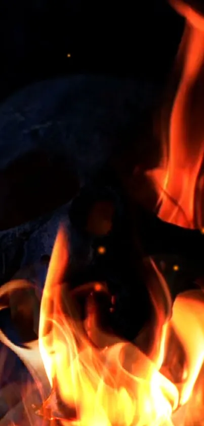 Fiery Skull Wallpaper - free download