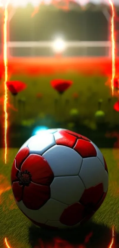 Fiery Soccer Field Wallpaper - free download