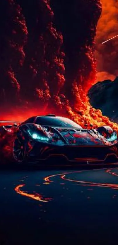 Fiery Sports Car Wallpaper - free download