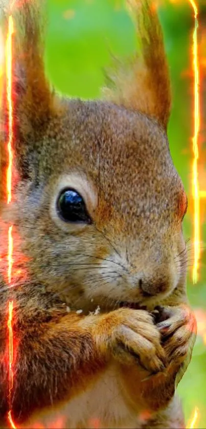 Fiery Squirrel Mobile Wallpaper - free download