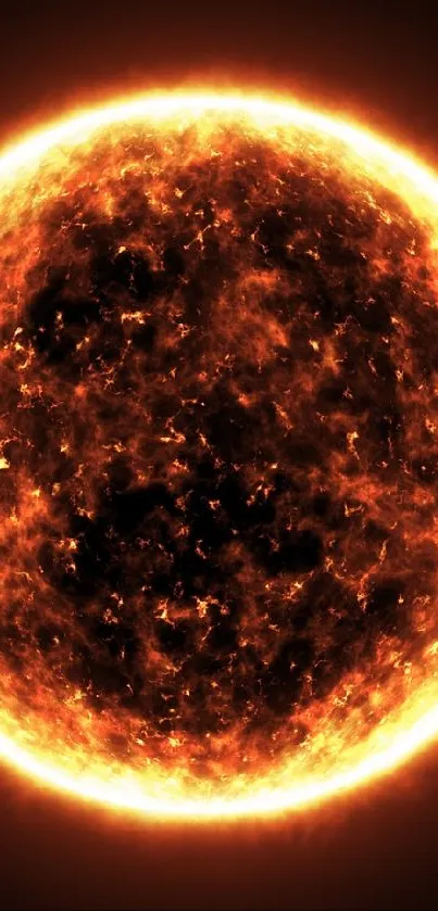 Fiery Sun Mobile Wallpaper - free download