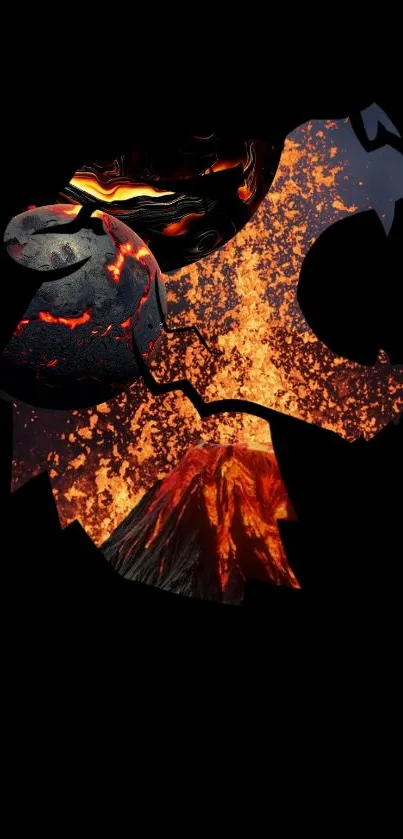 Fiery Volcanic Art Wallpaper - free download