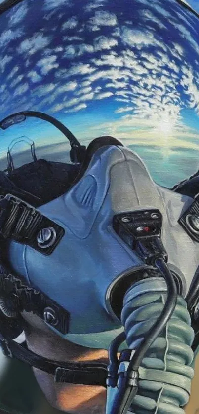 Fighter Pilot Sky Reflection - free download