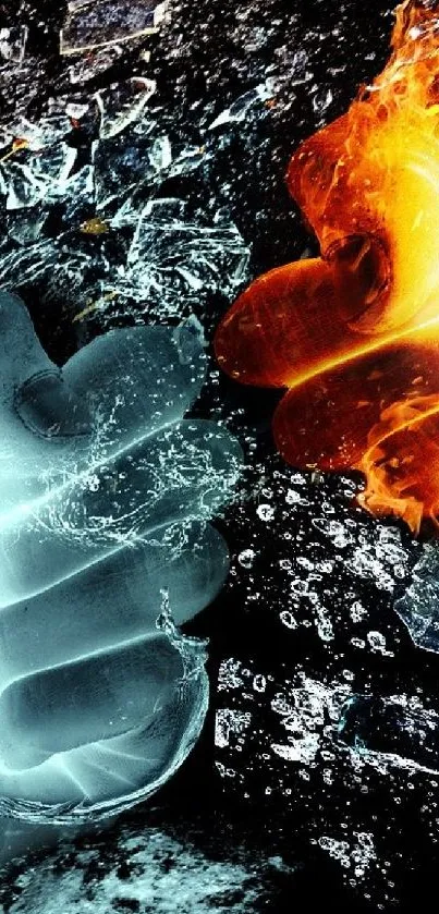 Fire and Ice Clash Wallpaper - free download