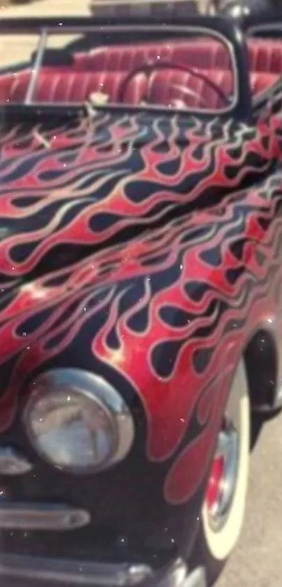 Flaming Classic Car Wallpaper - free download
