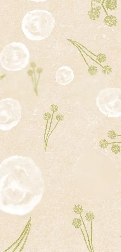 Floral Beige Mobile Wallpaper - free download