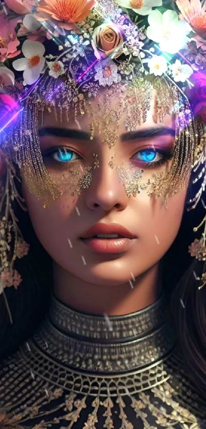 Floral Fantasy Portrait Wallpaper - free download