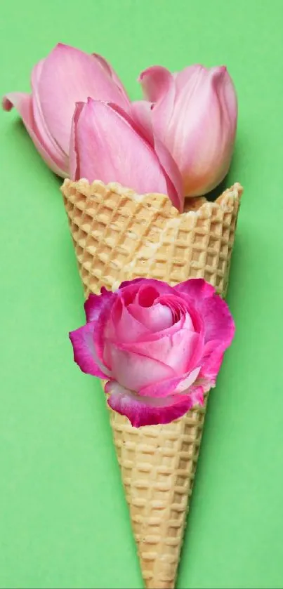 Floral Ice Cream Wallpaper - free download
