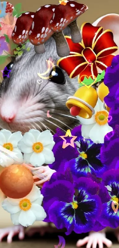 Floral Mouse Fantasy Art - free download