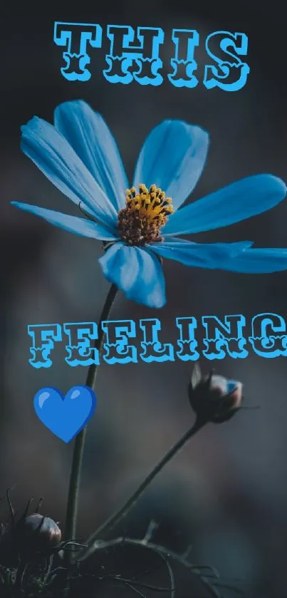 Blue Flower with Text Art - free download