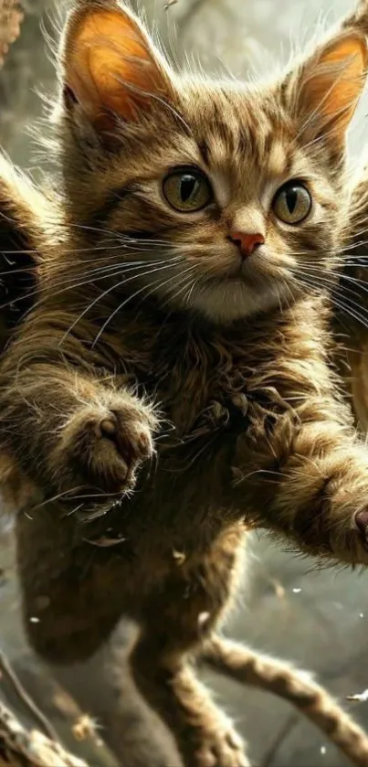 Flying Fantasy Kitten Art - free download