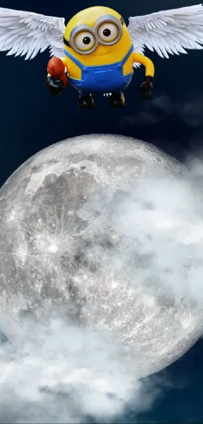 Flying Minion Moon Wallpaper - free download