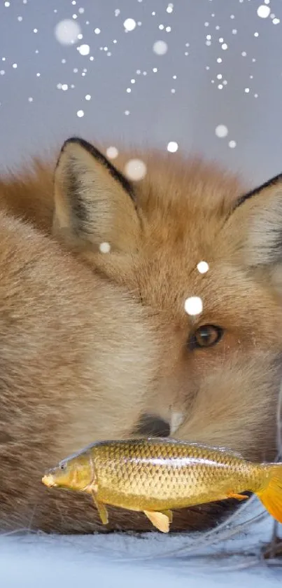Fox in Snowy Landscape - free download