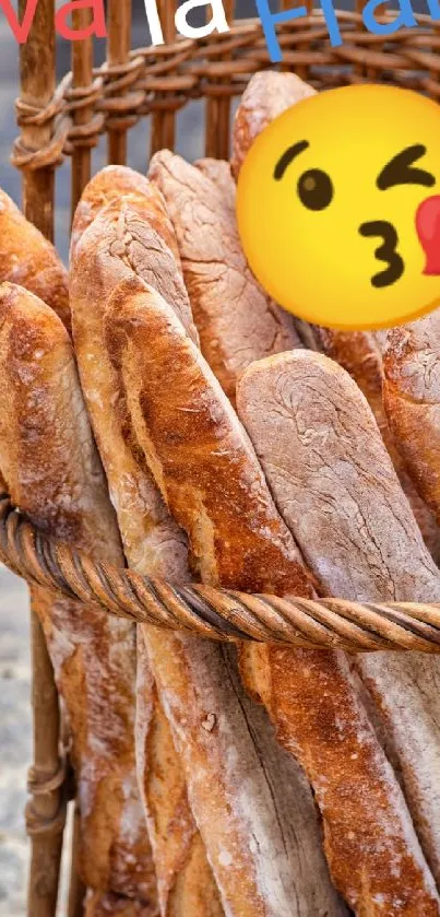 French Baguettes Emoji Wallpaper - free download