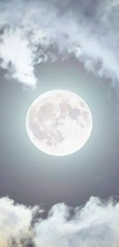 Full Moon and Clouds Wallpaper - free download