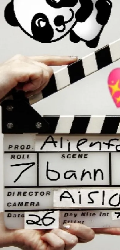 Fun Panda & Clapperboard Art - free download