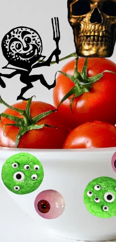 Fun Tomato Skeleton Wallpaper - free download