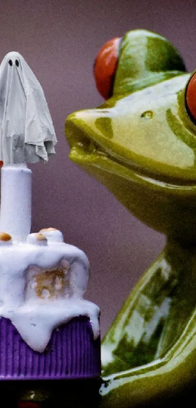 Funny Frog with Ghost Cake - free download