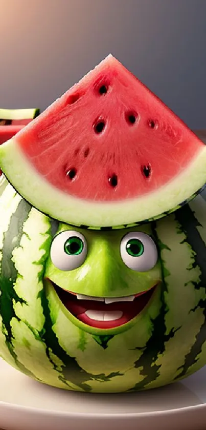 Funny Watermelon Cartoon Wallpaper - free download