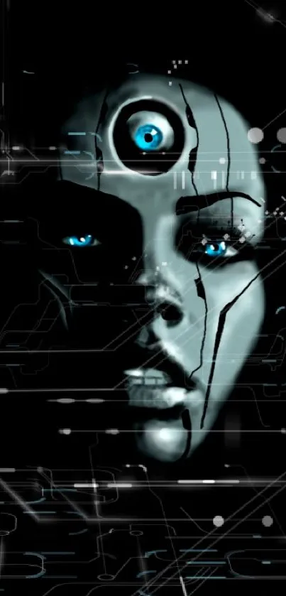 Futuristic AI Face Wallpaper - free download