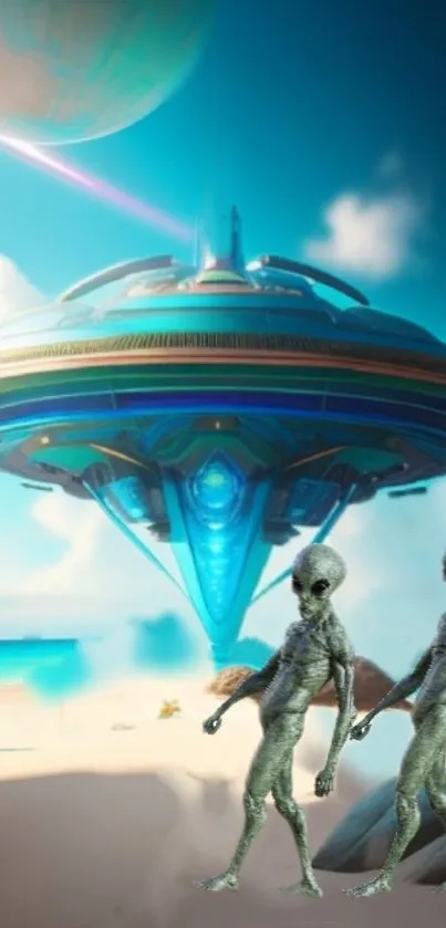 Futuristic Alien Beach Scene - free download