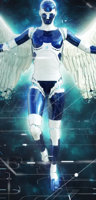 Futuristic Angelic Robot Wallpaper - free download