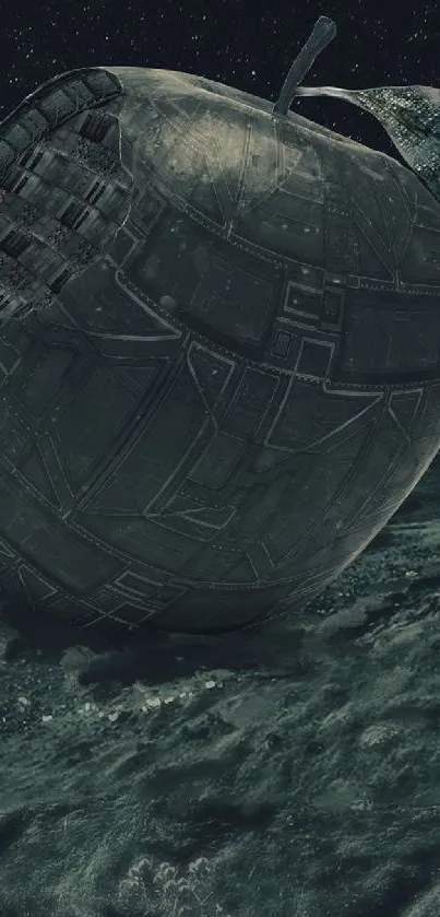 Futuristic Apple Space Scene - free download