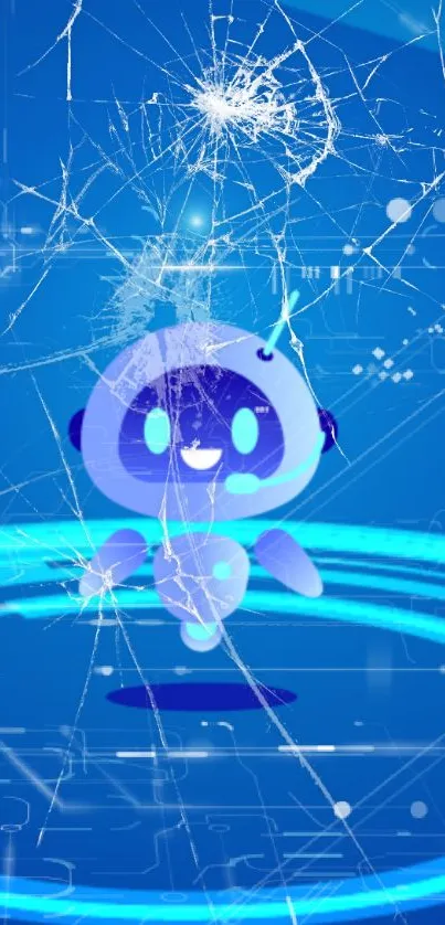 Futuristic Bot with Broken Glass - free download