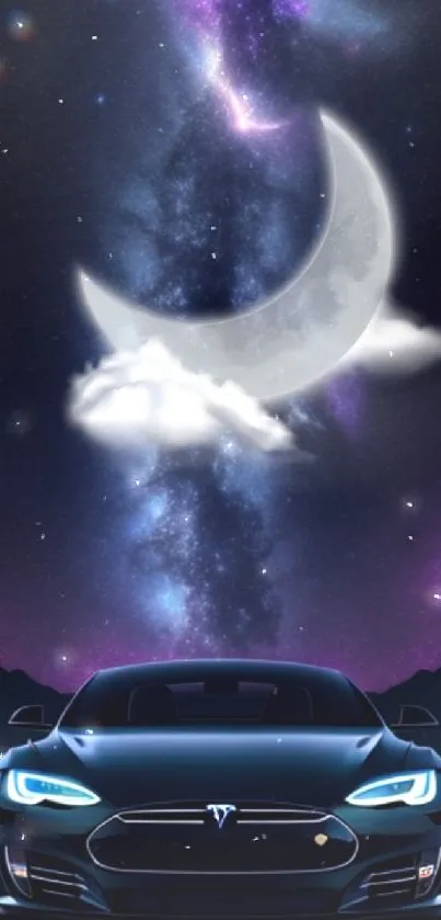 Futuristic Car Nightscape Wallpaper - free download