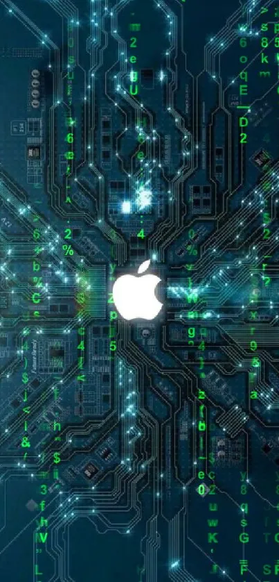 Futuristic Circuit Apple Design - free download
