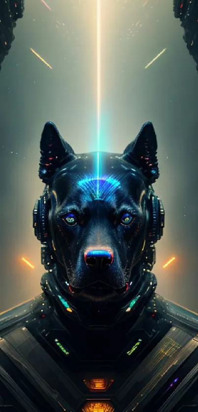 Futuristic Cyber Dog Wallpaper - free download