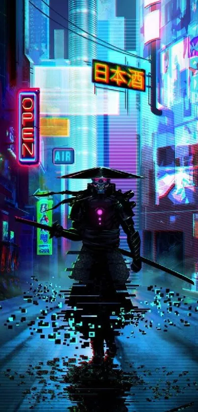 Futuristic Cyber Samurai Wallpaper - free download
