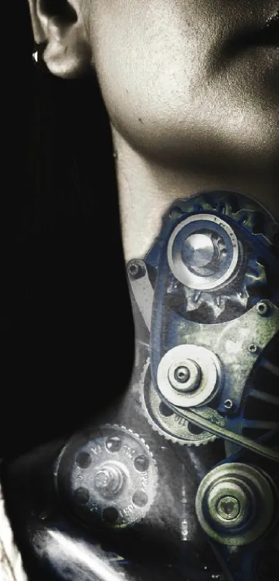 Futuristic Cybernetic Neck Art - free download