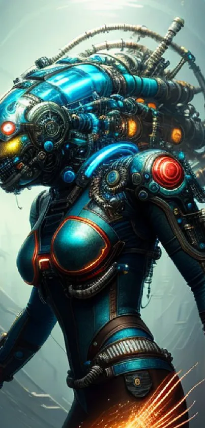 Futuristic Cybernetic Warrior Art - free download