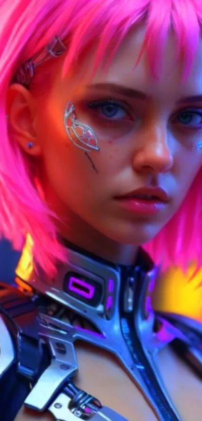 Futuristic Cyberpunk Neon Portrait - free download