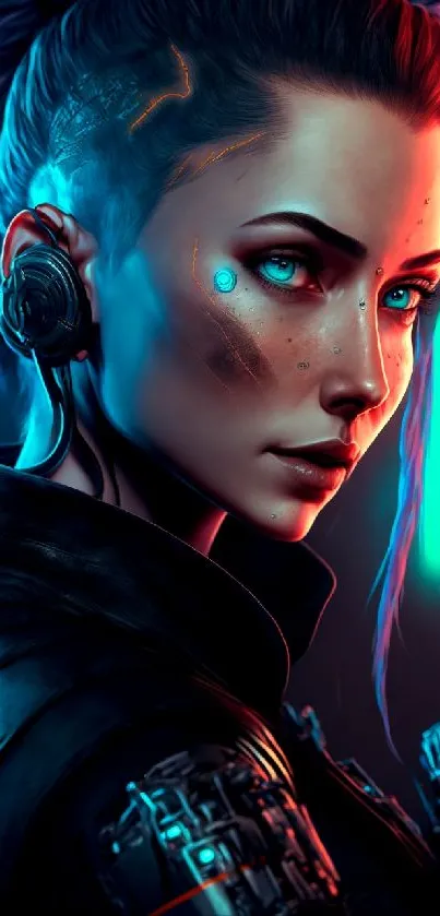 Futuristic Cyberpunk Portrait Art - free download