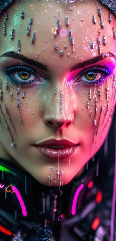 Futuristic Cyberpunk Portrait Art - free download