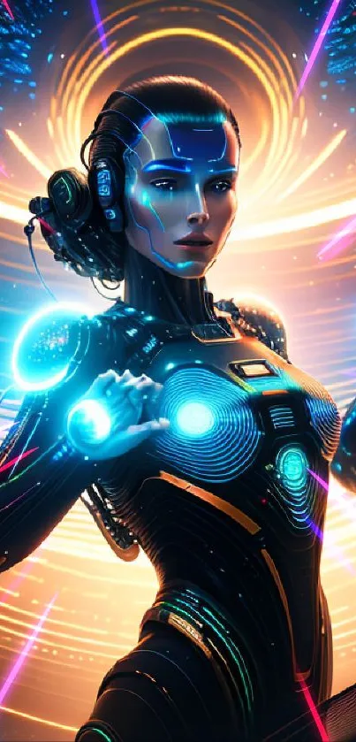 Futuristic Cyborg Art Wallpaper - free download