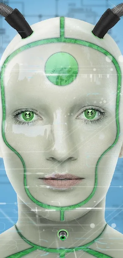 Futuristic Cyborg Face Wallpaper - free download