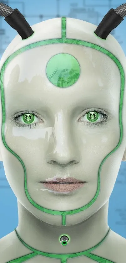 Futuristic Cyborg Face Wallpaper - free download