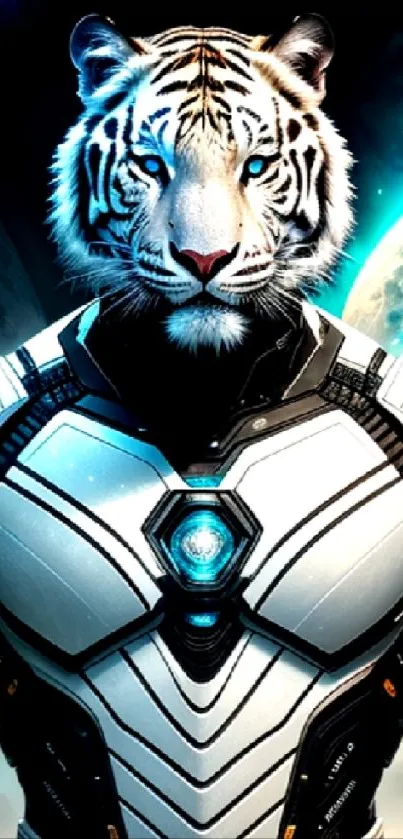 Futuristic Cyborg Tiger Wallpaper - free download