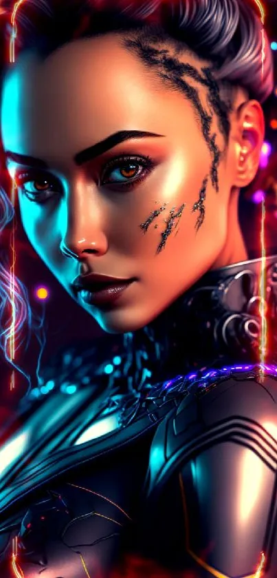 Futuristic Cyborg Woman Art - free download