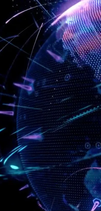 Futuristic Digital Earth Wallpaper - free download