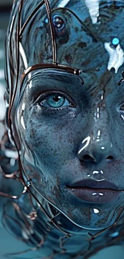 Futuristic Face Art Wallpaper - free download