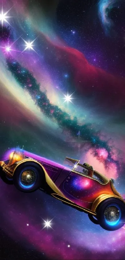 Futuristic Galaxy Car Wallpaper - free download